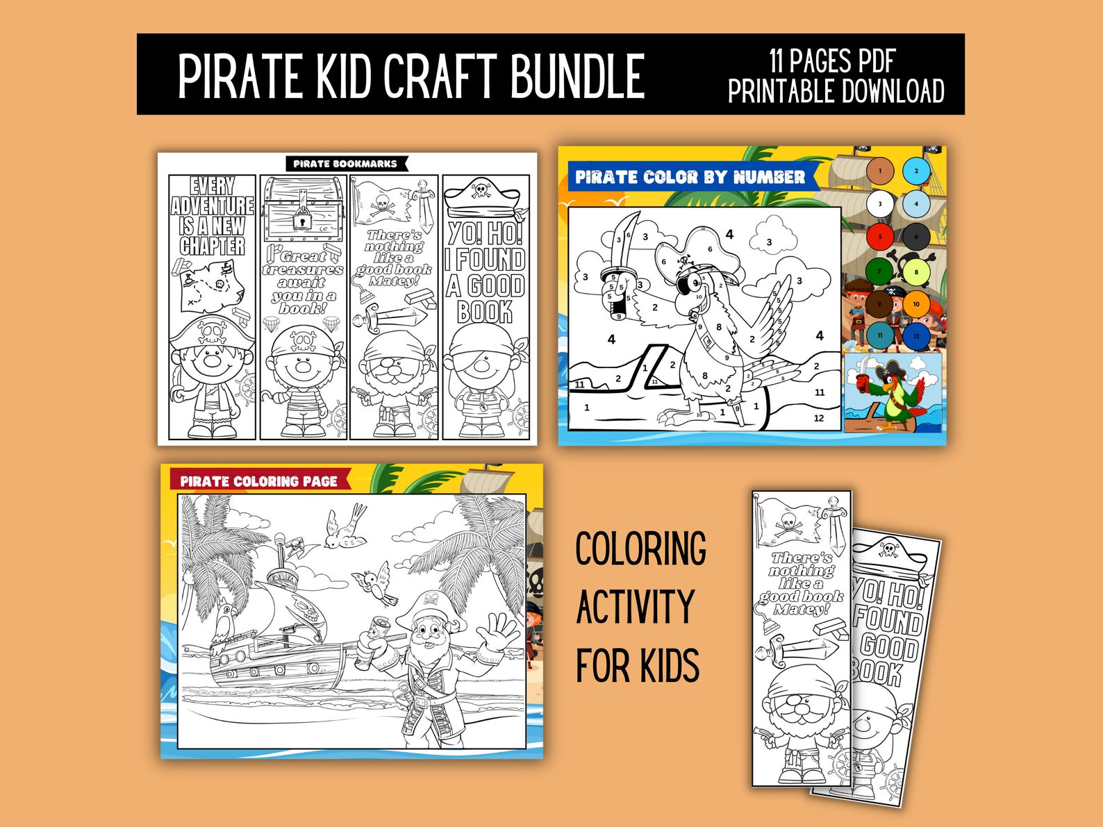 Printable Craft for Kids / Pirate Kid Craft Bundle / Activity Sheets ...