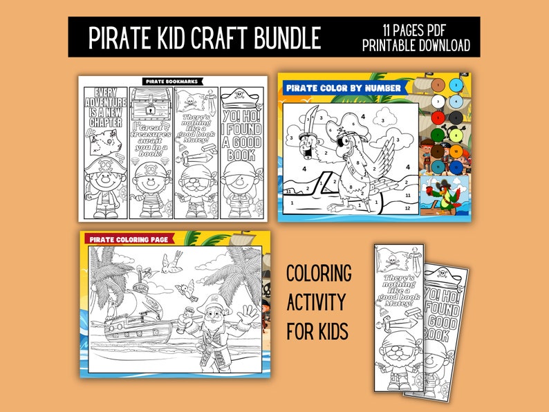 Printable Craft for Kids / Pirate Kid Craft Bundle / Activity Sheets ...