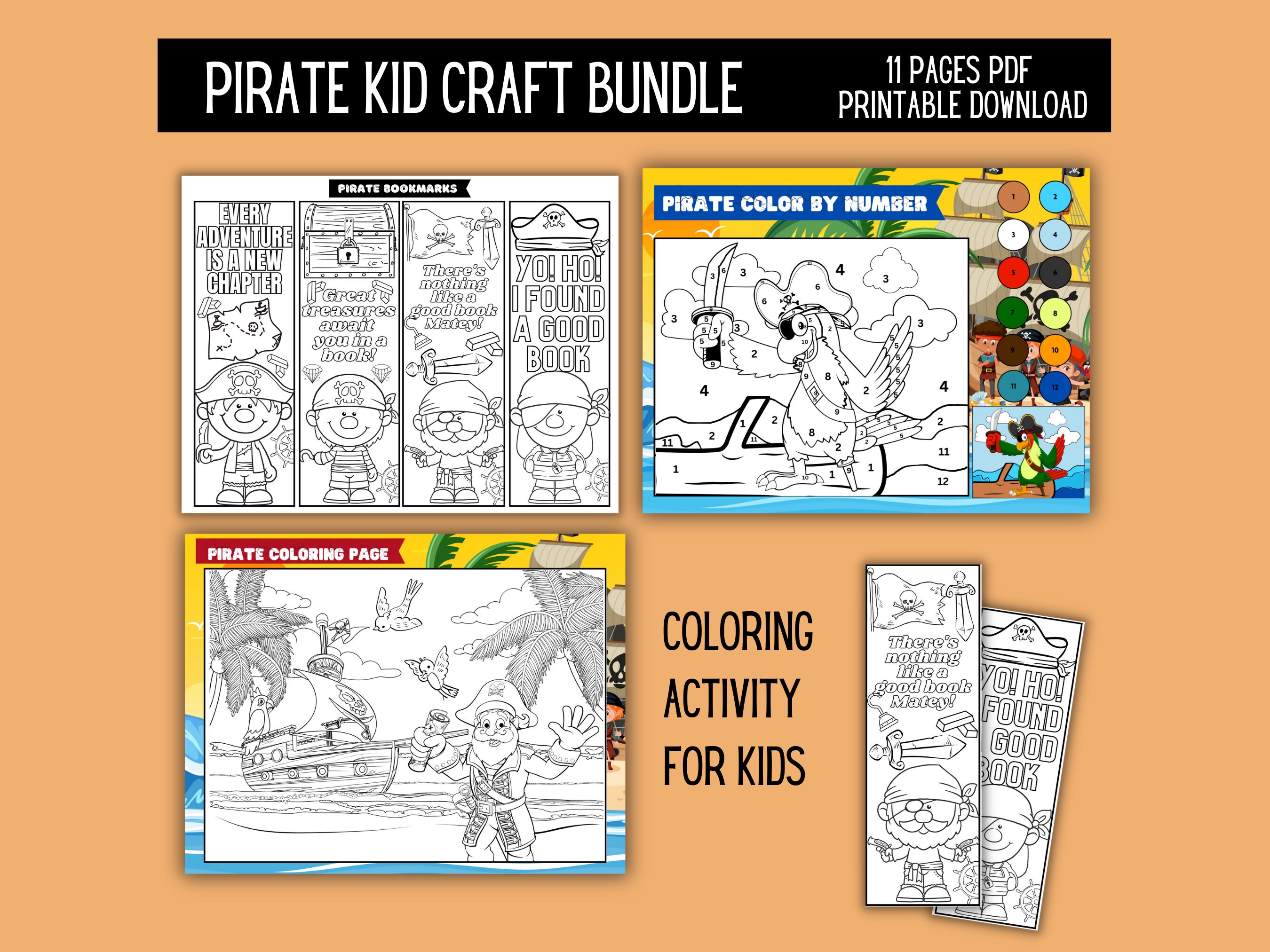 Printable Craft for Kids / Pirate Kid Craft Bundle / Activity Sheets ...