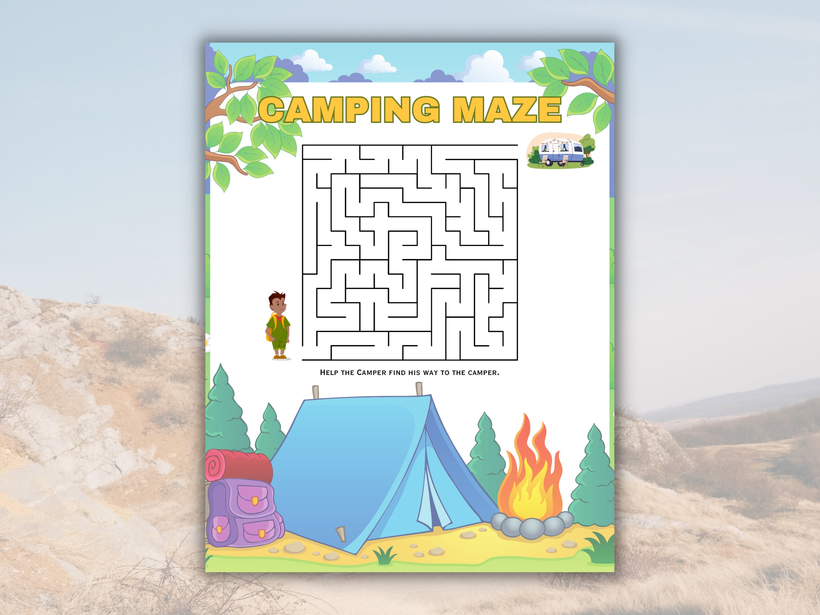 Camping Games Printable for Kids / Kids Summer Activities / 3 PDF Pages ...