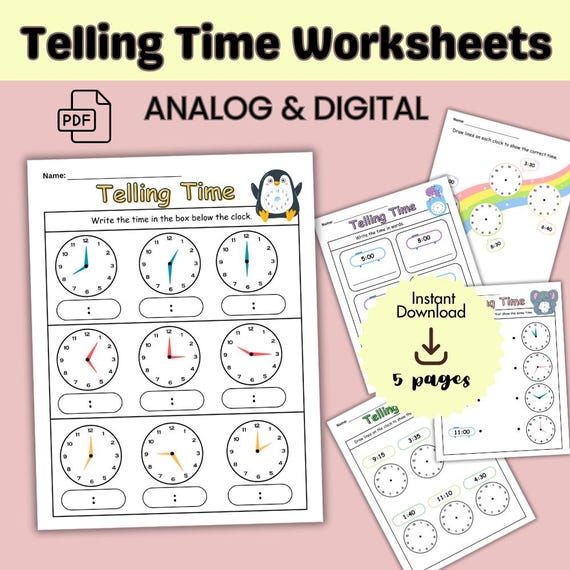 Telling Time Worksheet Pdf