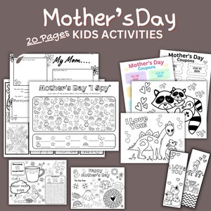 Mother's Day Printable PDF Activities Bundle for Kids Fun and Creative ...