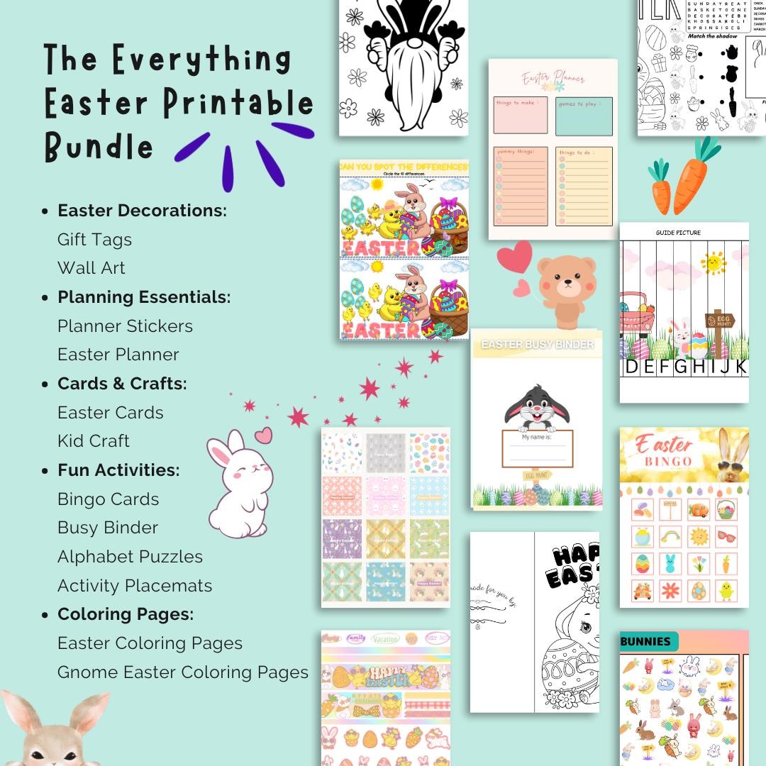 Easter Printable Activities Set / Easter Planner / Easter Busy Binder ...