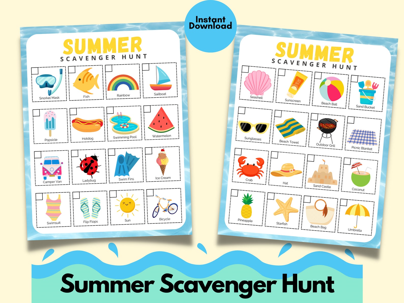 Summer Scavenger Hunt for Kids / Printable Games for Kids / PDF ...
