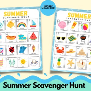 Summer Scavenger Hunt for Kids / Printable Games for Kids / PDF ...