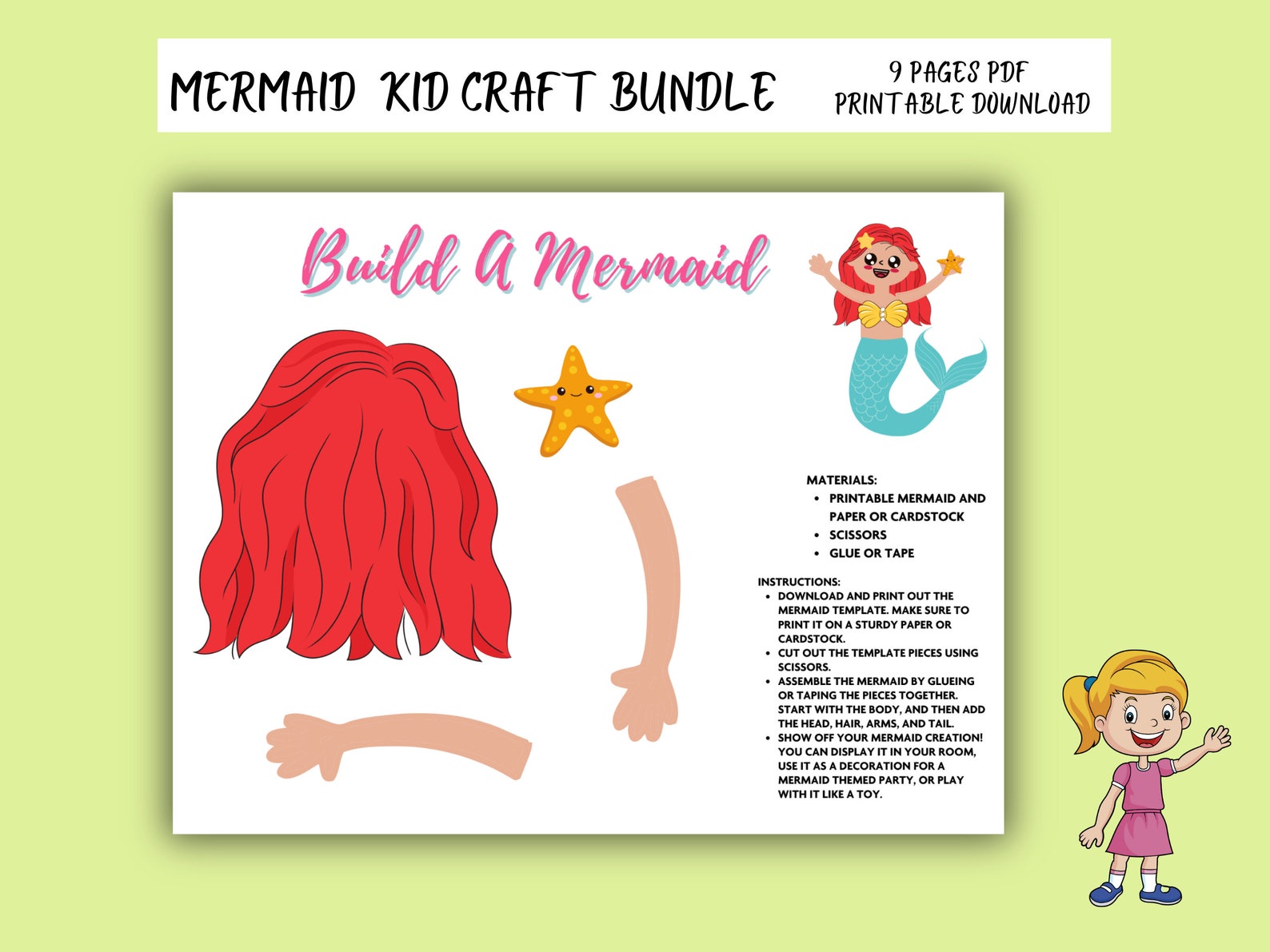 Mermaid Craft for Kids / Activities for Kids / Mermaid Coloring ...