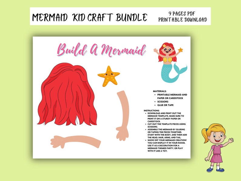 Mermaid Craft for Kids / Activities for Kids / Mermaid Coloring ...