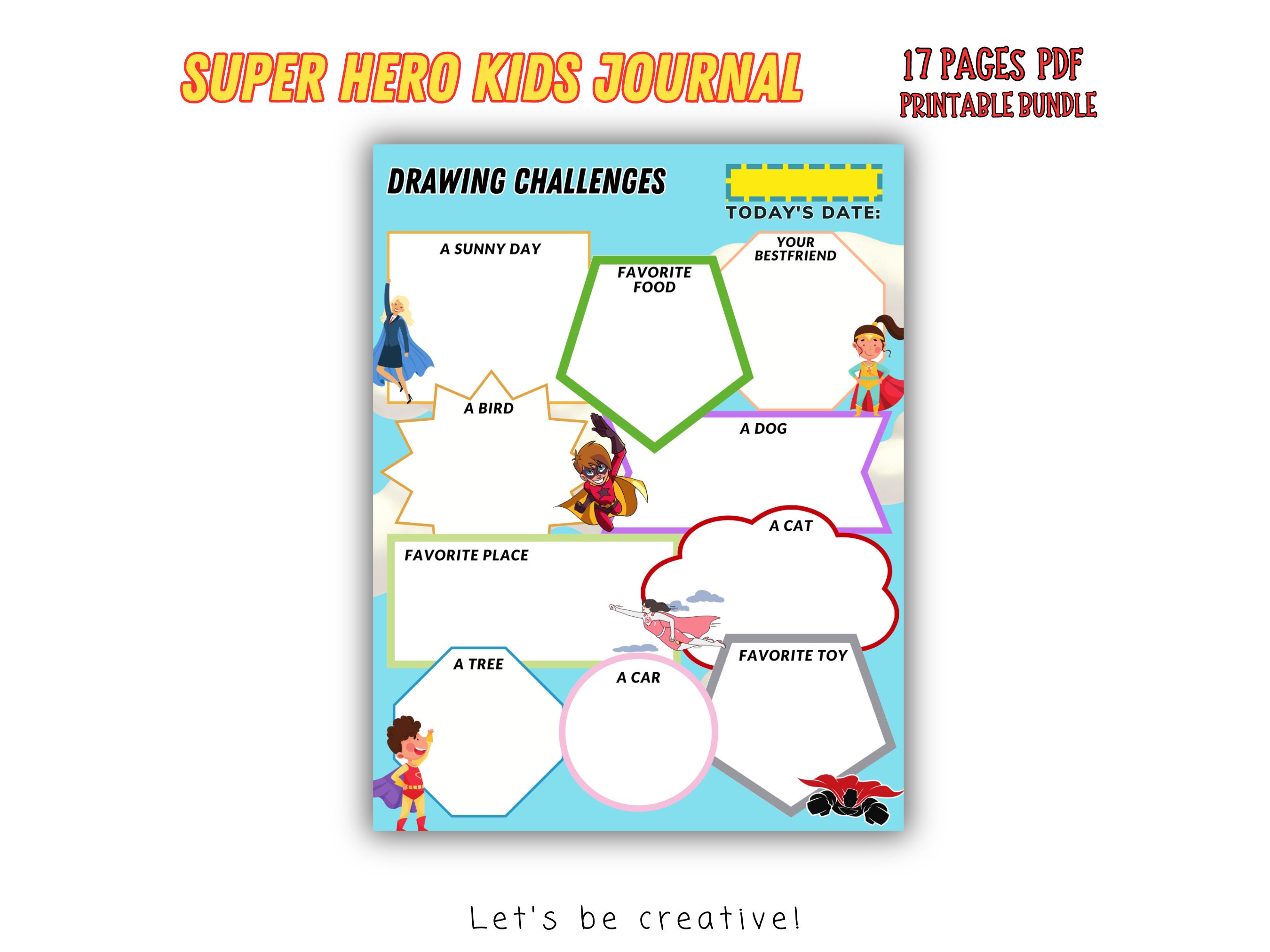 Super Hero Kids Journal Printable / Kids Journaling / A4 Size PDF - Etsy