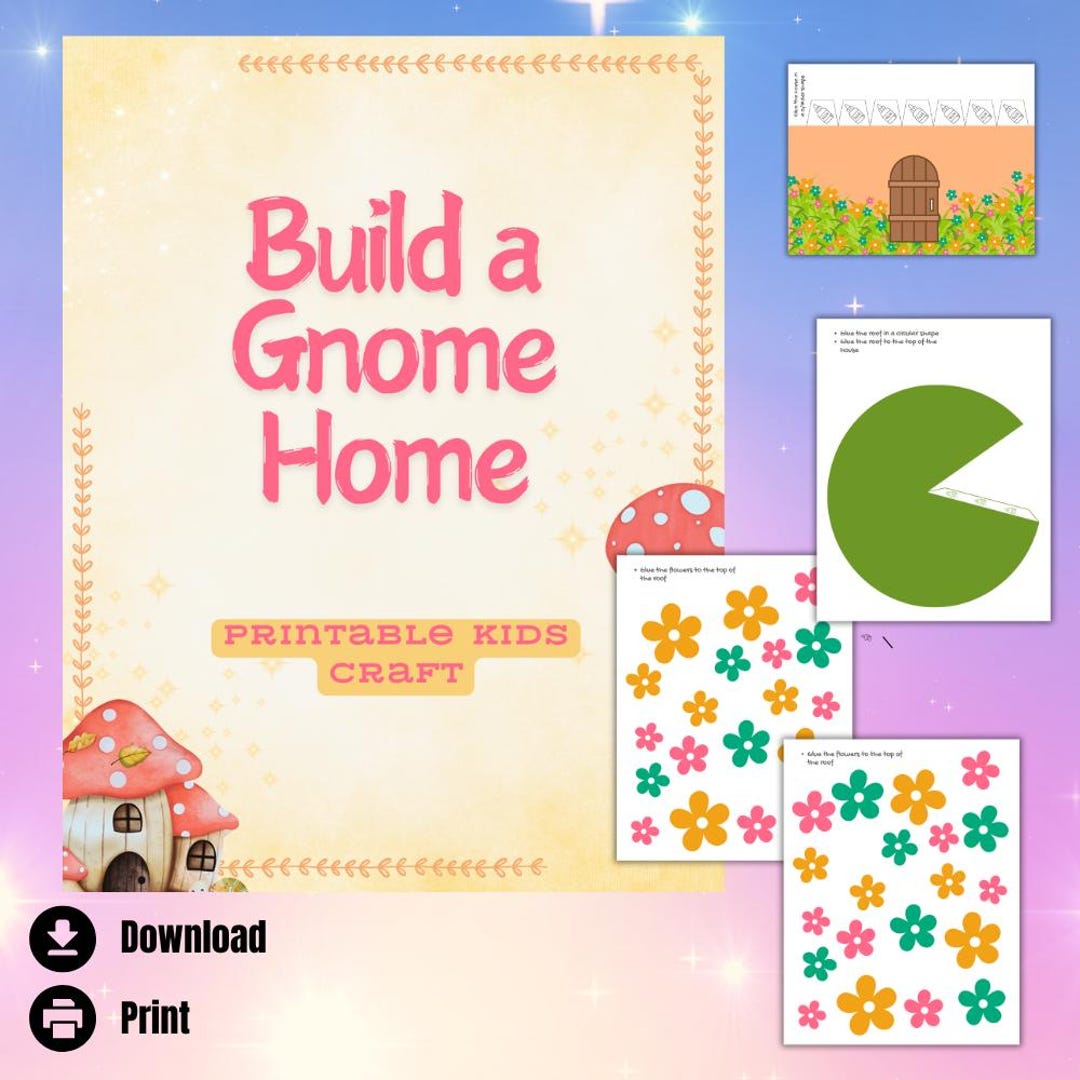 Gnome Home / Printable Craft / Build a Gnome Home / Gnome House / Kid ...