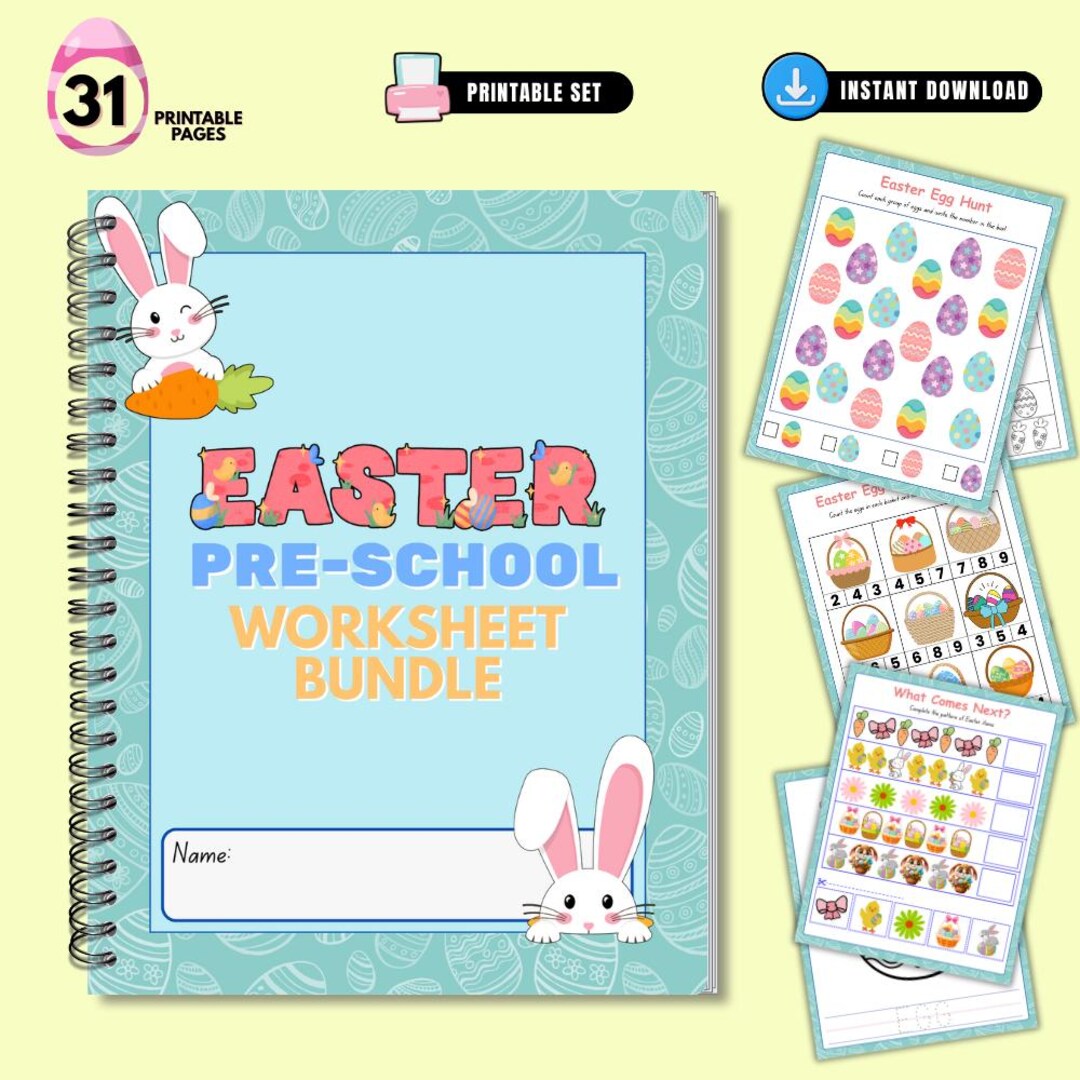 Easter Pre-school Worksheets Printable Set / 31 Pages / Easter ...