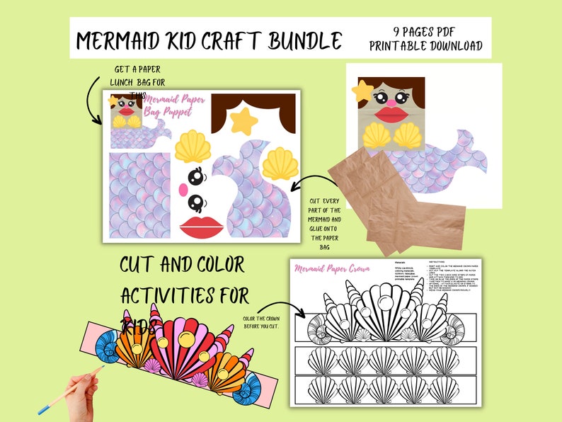 Mermaid Craft for Kids / Activities for Kids / Mermaid Coloring ...