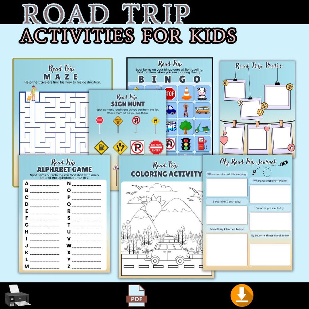 Road Trip Activity / Printable Activities for Kids During Road Trips ...