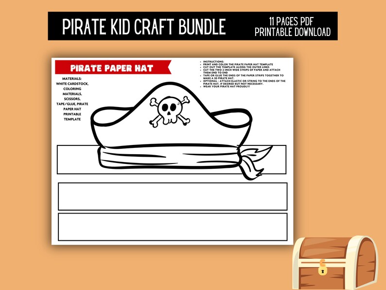 Printable Craft for Kids / Pirate Kid Craft Bundle / Activity Sheets ...