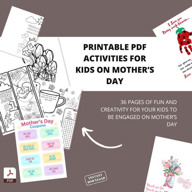 Mother's Day Printable PDF Activities Bundle for Kids Fun and Creative ...