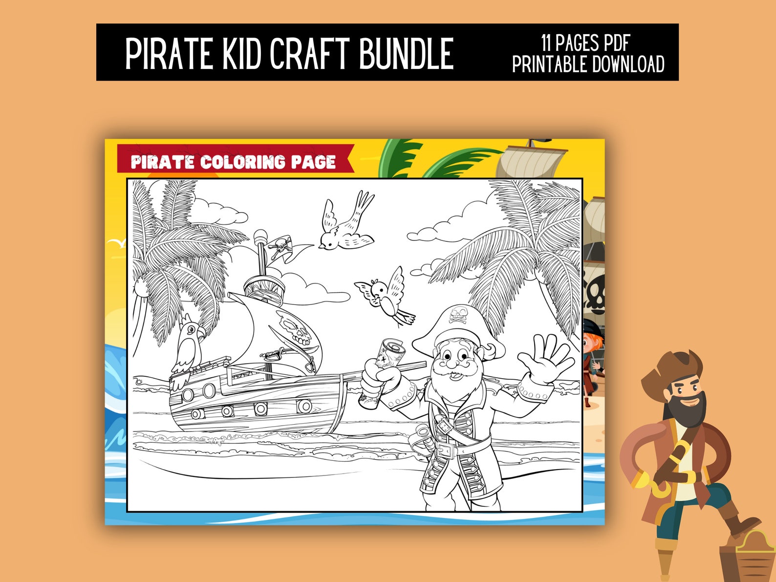 Printable Craft for Kids / Pirate Kid Craft Bundle / Activity Sheets ...