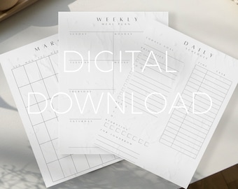 Neutral Daily Weekly and Monthly Notepad Planners - Etsy