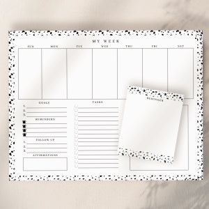 Cow Print Matching Weekly Planner Notepad Set | Weekly Planner ...