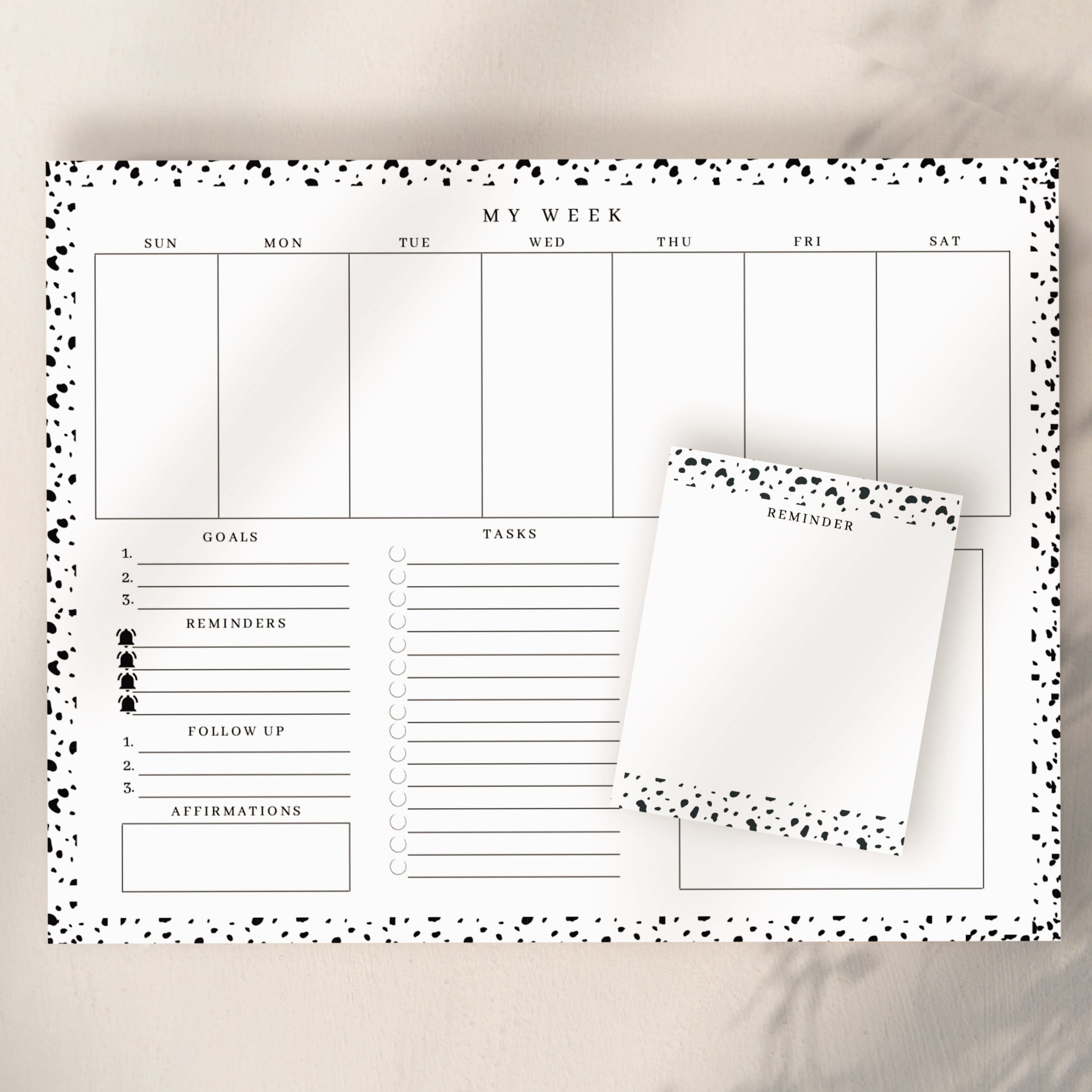 Cow Print Matching Weekly Planner Notepad Set Weekly Planner - Etsy