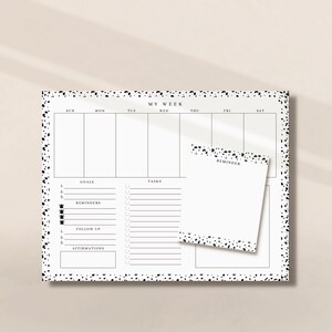 Cow Print Matching Weekly Planner Notepad Set | Weekly Planner ...