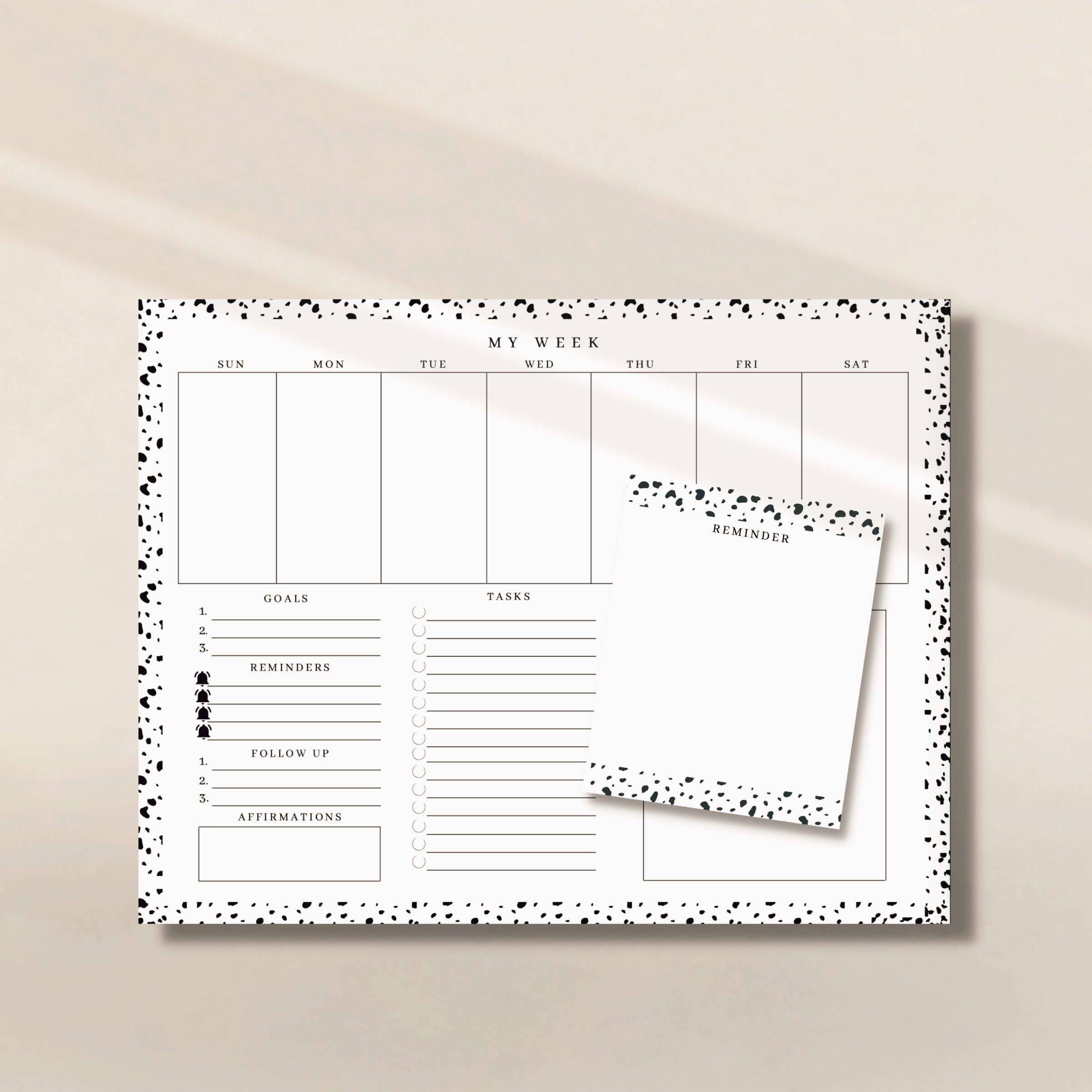 Cow Print Matching Weekly Planner Notepad Set Weekly Planner - Etsy