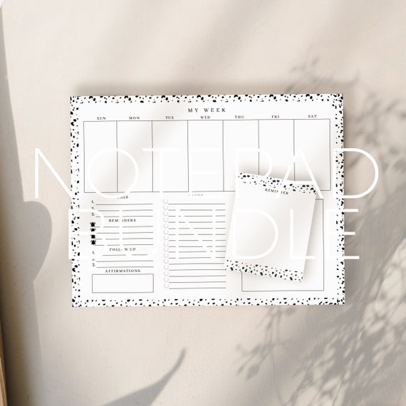Cow Print Matching Weekly Planner Notepad Set Weekly Planner - Etsy