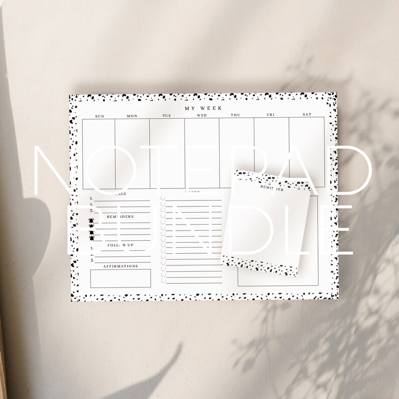Cow Print Matching Weekly Planner Notepad Set | Weekly Planner ...