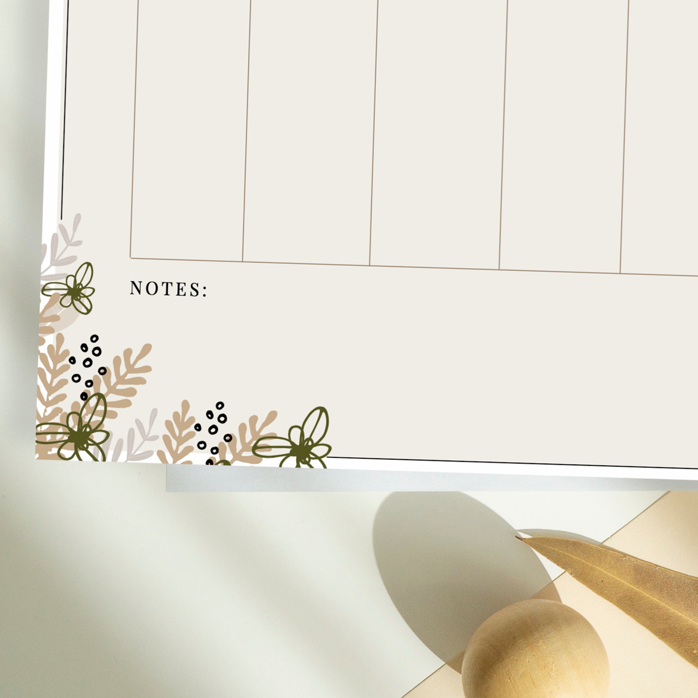 Boho Flower Minimalist Weekly Notepad Planner Boho Planner - Etsy