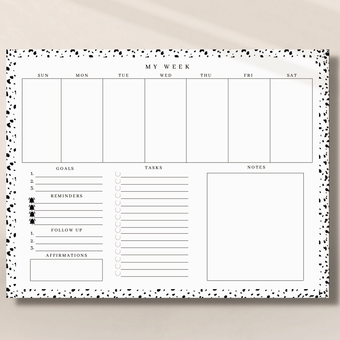 Cow Print Matching Weekly Planner Notepad Set Weekly Planner - Etsy