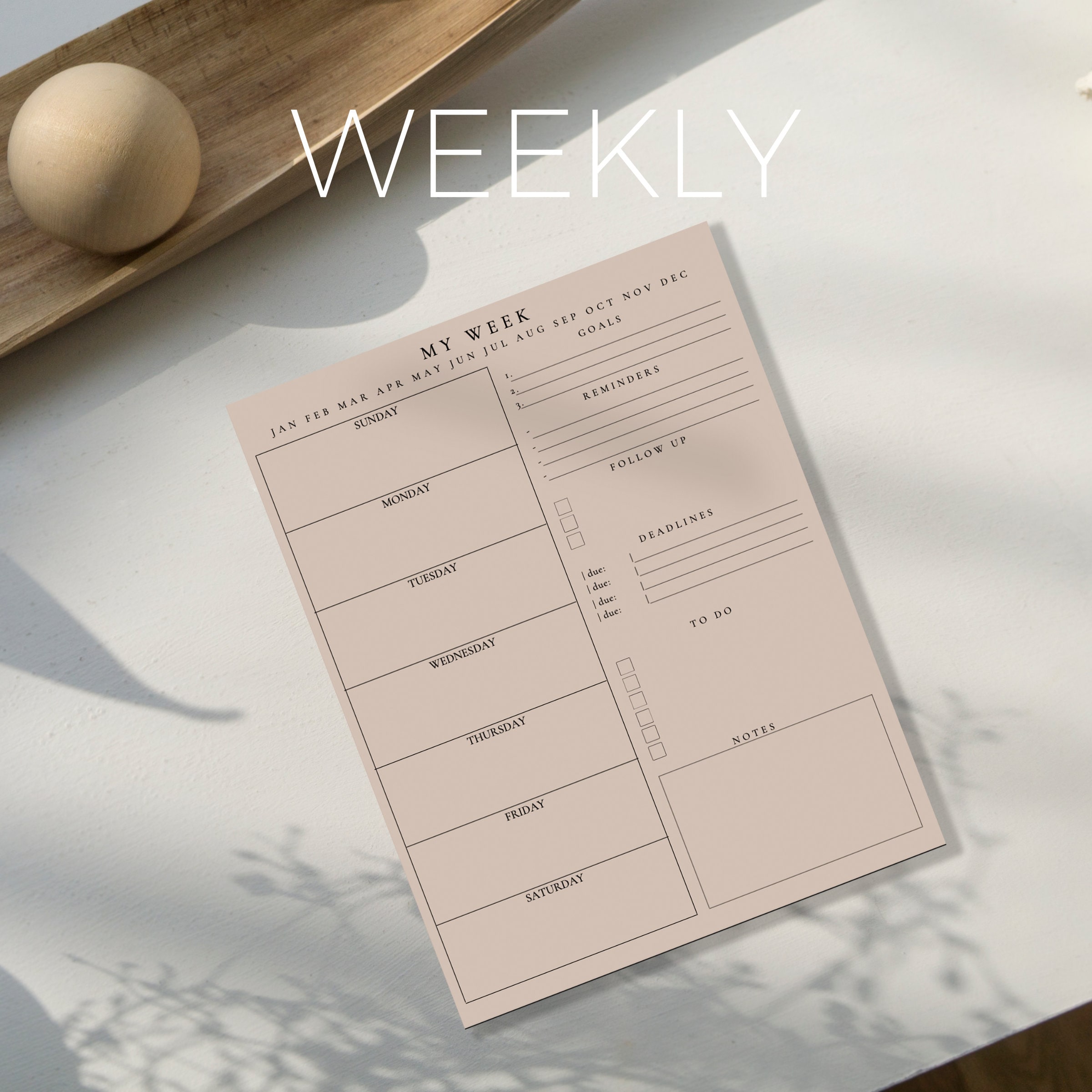 Neutral Daily, Weekly, and Monthly Notepad Planners - Etsy