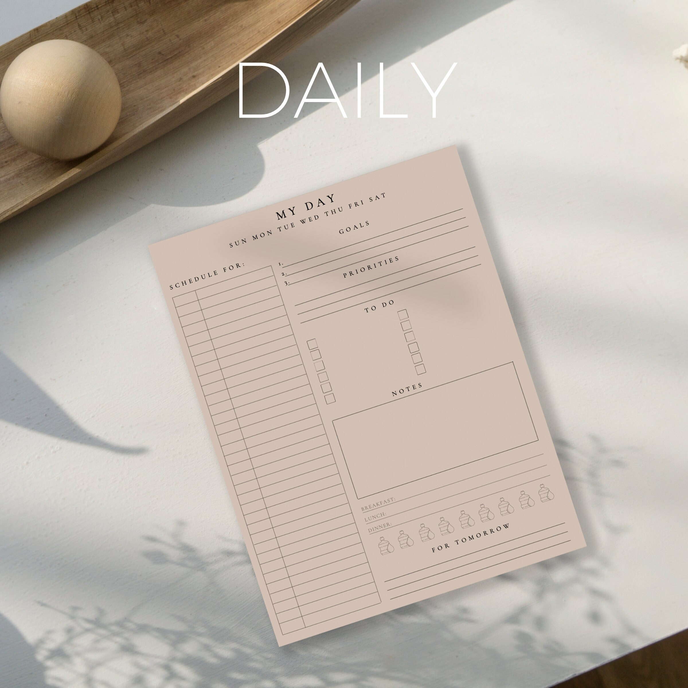 Neutral Daily, Weekly, and Monthly Notepad Planners - Etsy