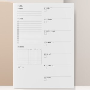 Minimalist Weekly Planner Notepad | Weekly Planner | Schedule | Neutral ...