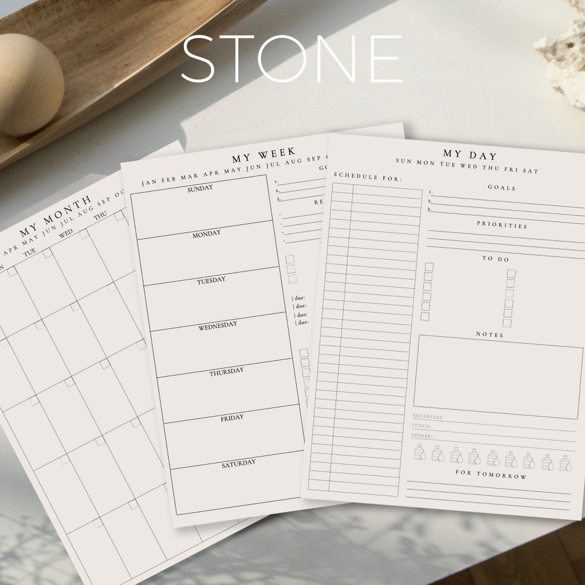 Neutral Daily, Weekly, and Monthly Notepad Planners - Etsy