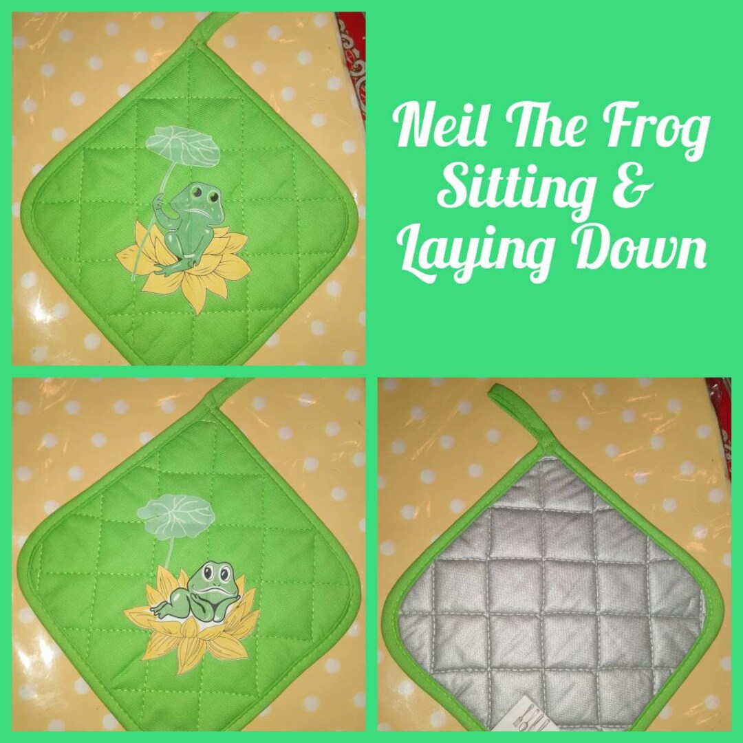 Neil the Frog Pot Holders - 7" X 7" - Set of 2 - Etsy