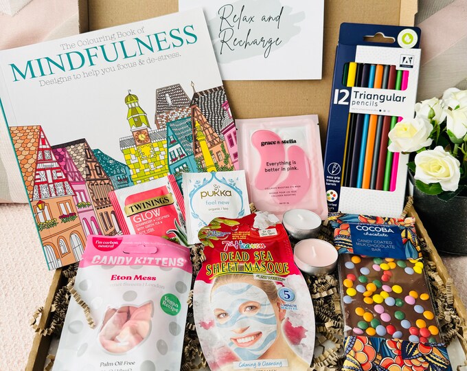 Adult Colouring Book Gift Set, Mental Health Box, Distraction Box ...