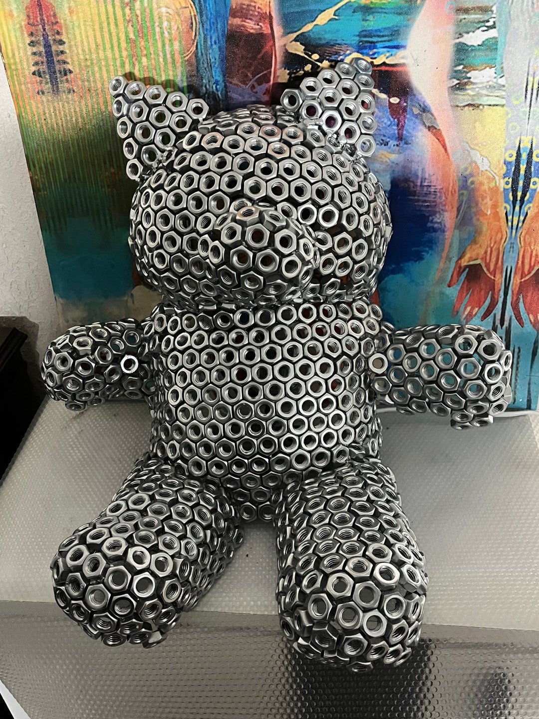 Sculpture Lamp Nuts Bear Teddy Bear Metal Night Light Children - Etsy