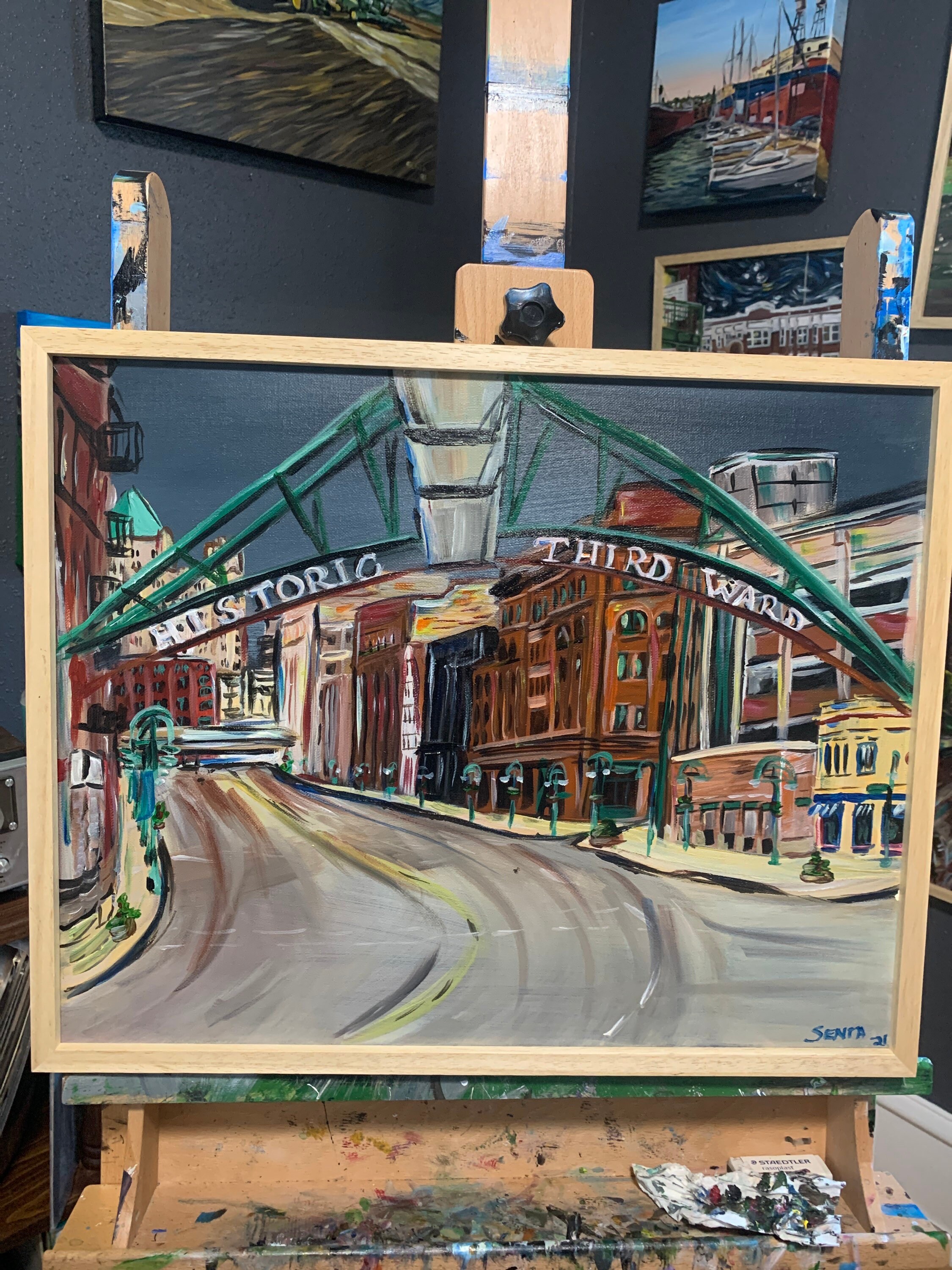 Downtown Milwaukee Painting| Milwaukee's Third Ward | Framed 16x20 ...