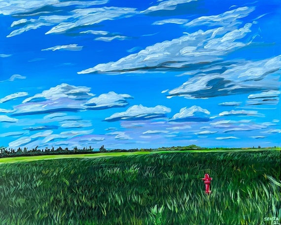 Countryside Landscape Painting Large Rural Farm Art 24x30 - Etsy