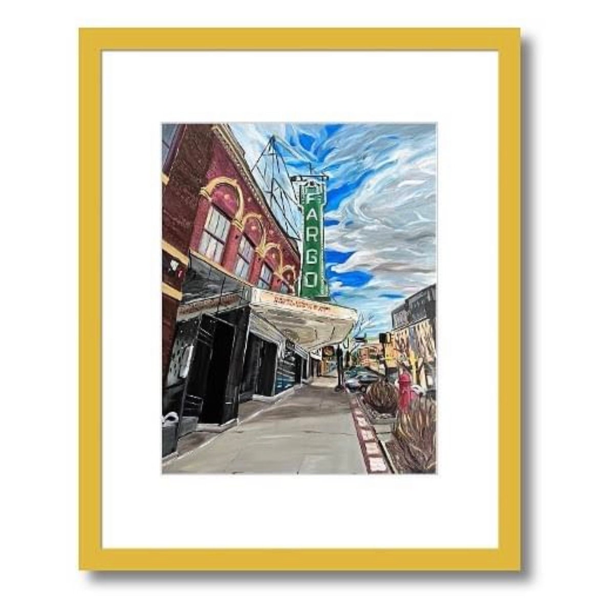 Fargo Painting Print | Painting of Downtown Fargo | Giclee Frame Print ...