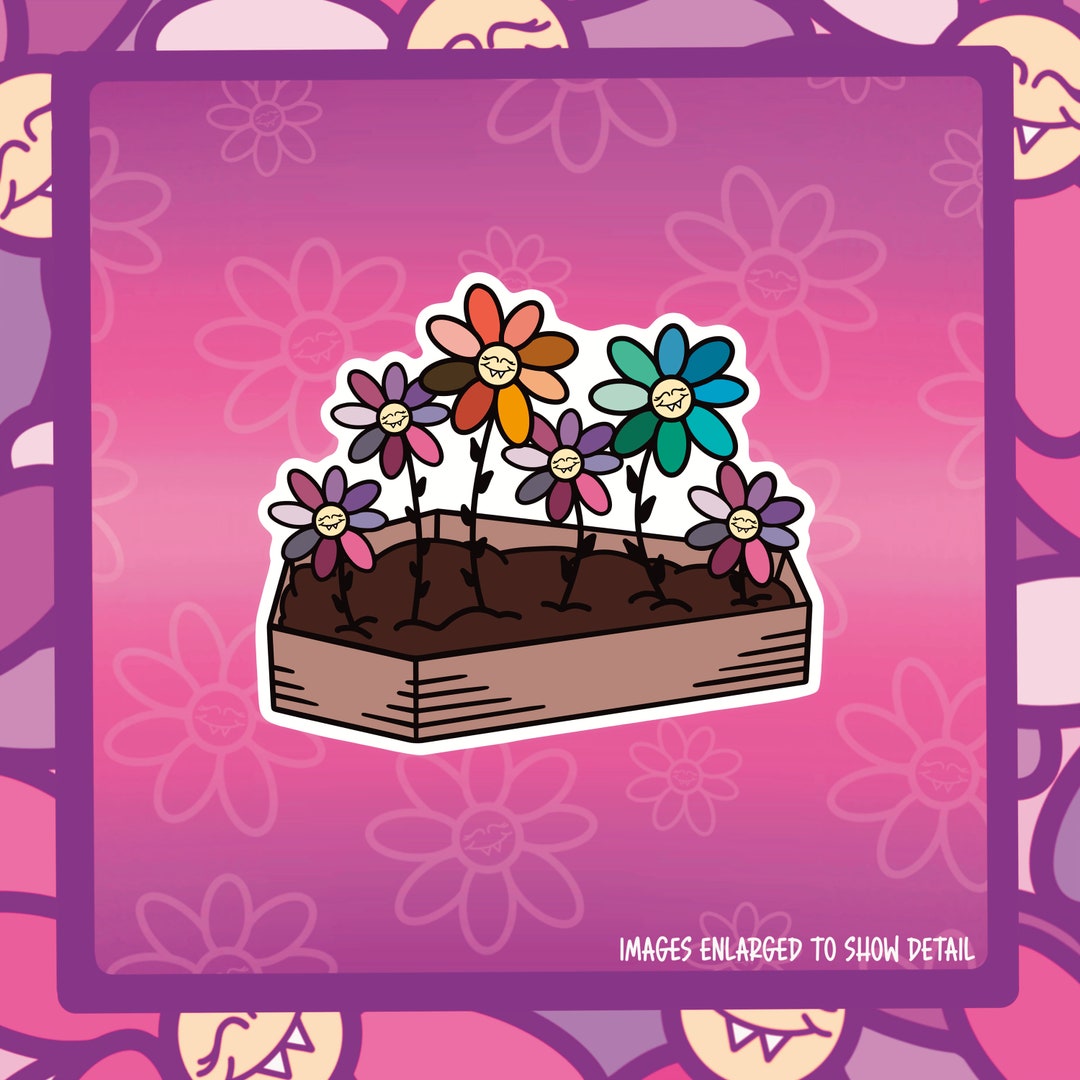 Spooky Vamp Flower Garden Vinyl Sticker - Etsy