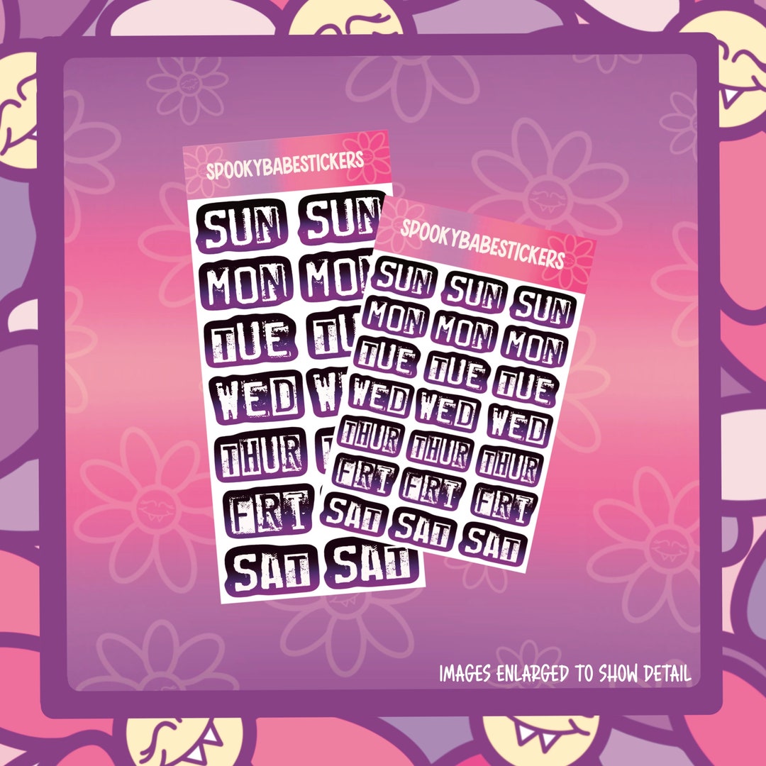 Wednesday Inspired Day Covers Matte Sticker Sheet - Etsy