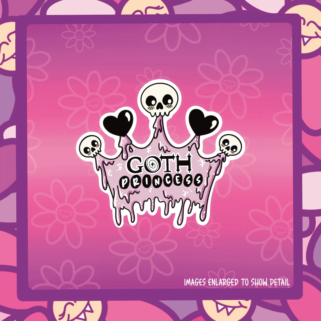 Goth Princess Drippy Crown Vinyl Sticker - Etsy