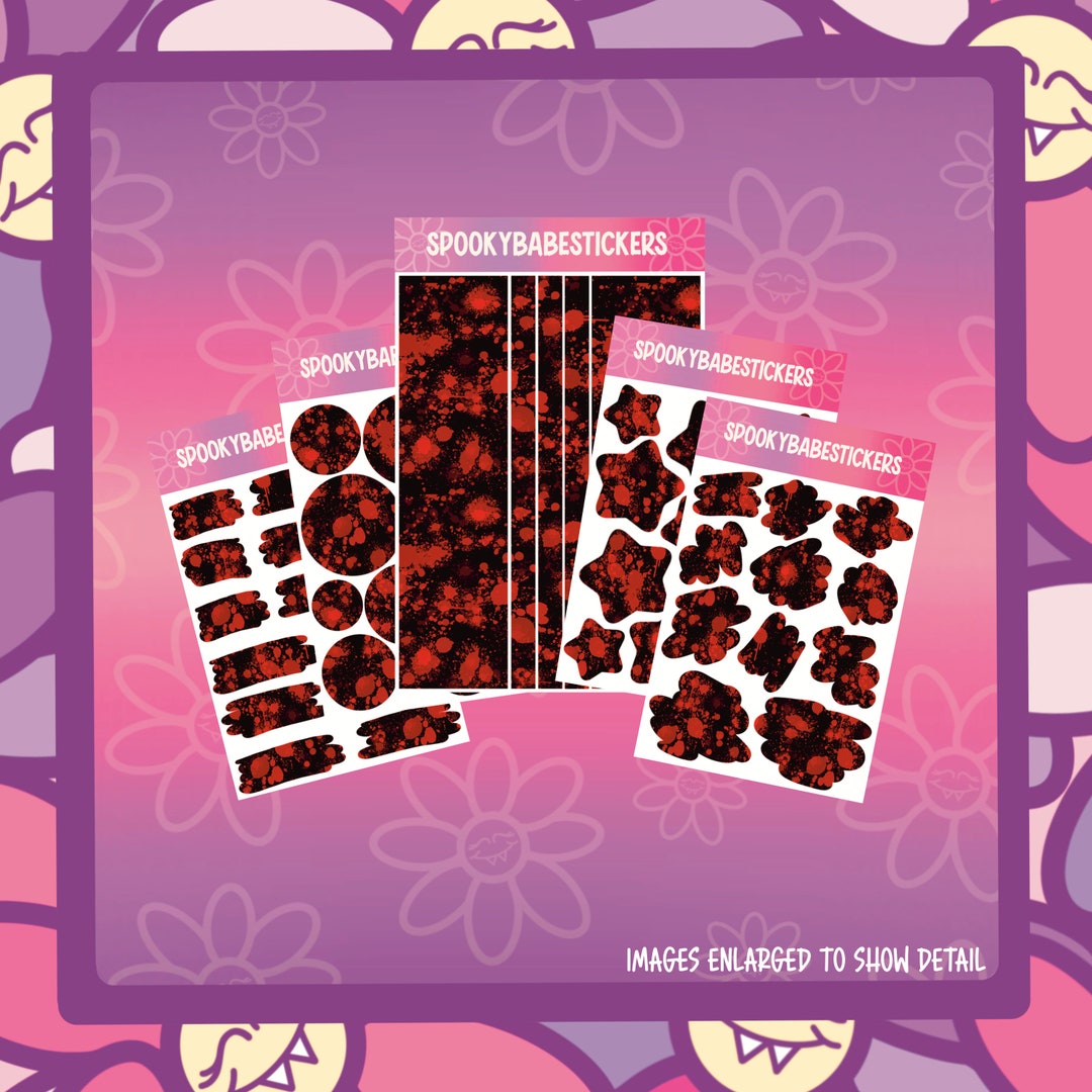 Blood Splatter Shapes Matte Sticker Sheets - Etsy