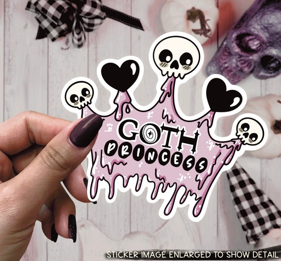 Goth Princess Drippy Crown Vinyl Sticker Etc 9 - Etsy