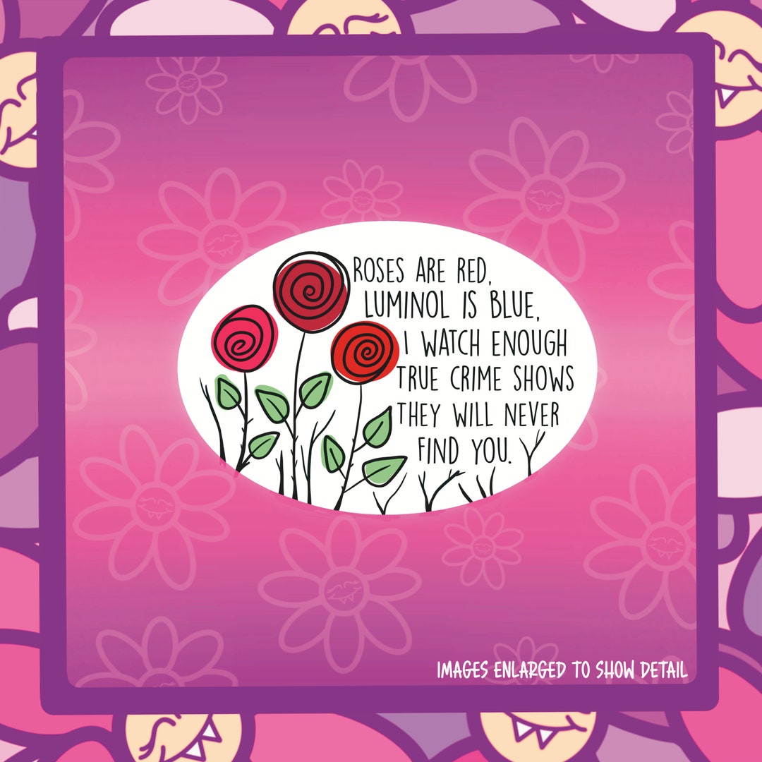True Crime Poem Vinyl Sticker - Etsy