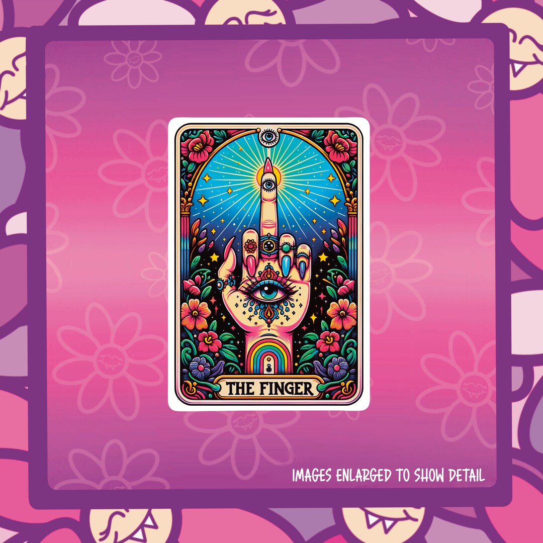 The Finger Tarot Card Vinyl Sticker - Etsy