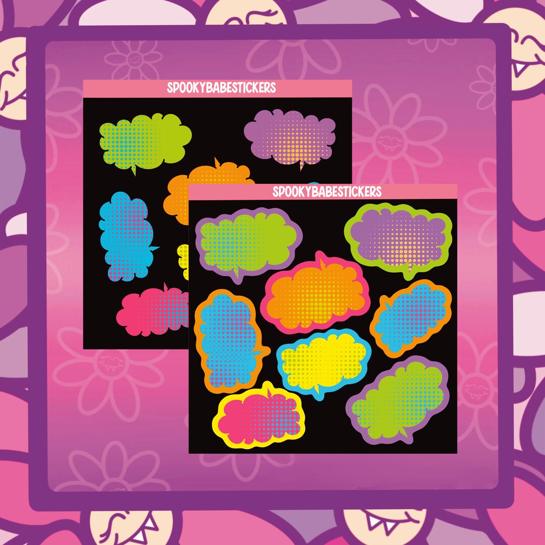 Pop Art Speech Bubbles Deco Matte Sticker Sheet - Etsy