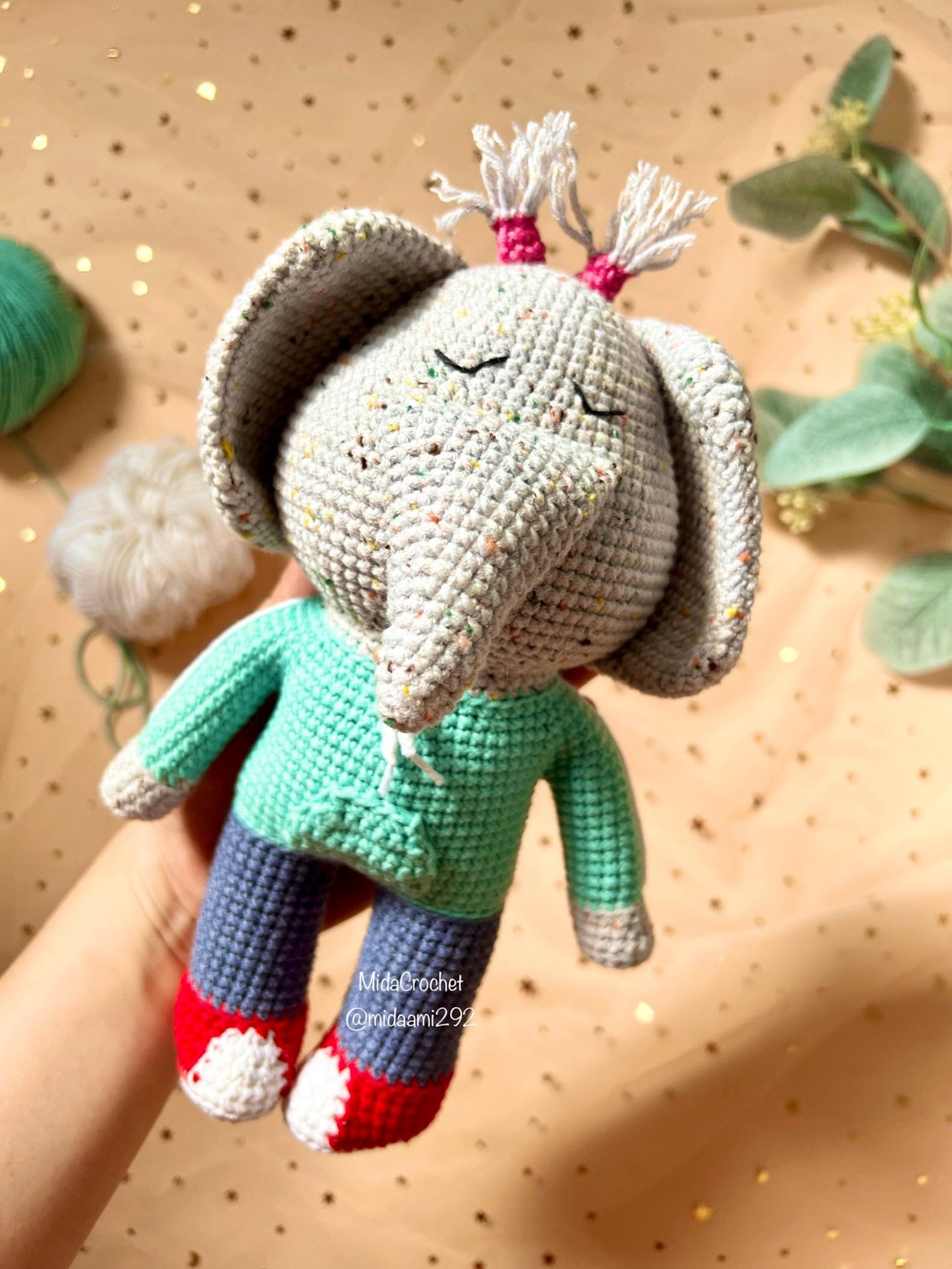 Meena the Elephant, Meena the Elephant Crochet Pattern, Amigurumi ...