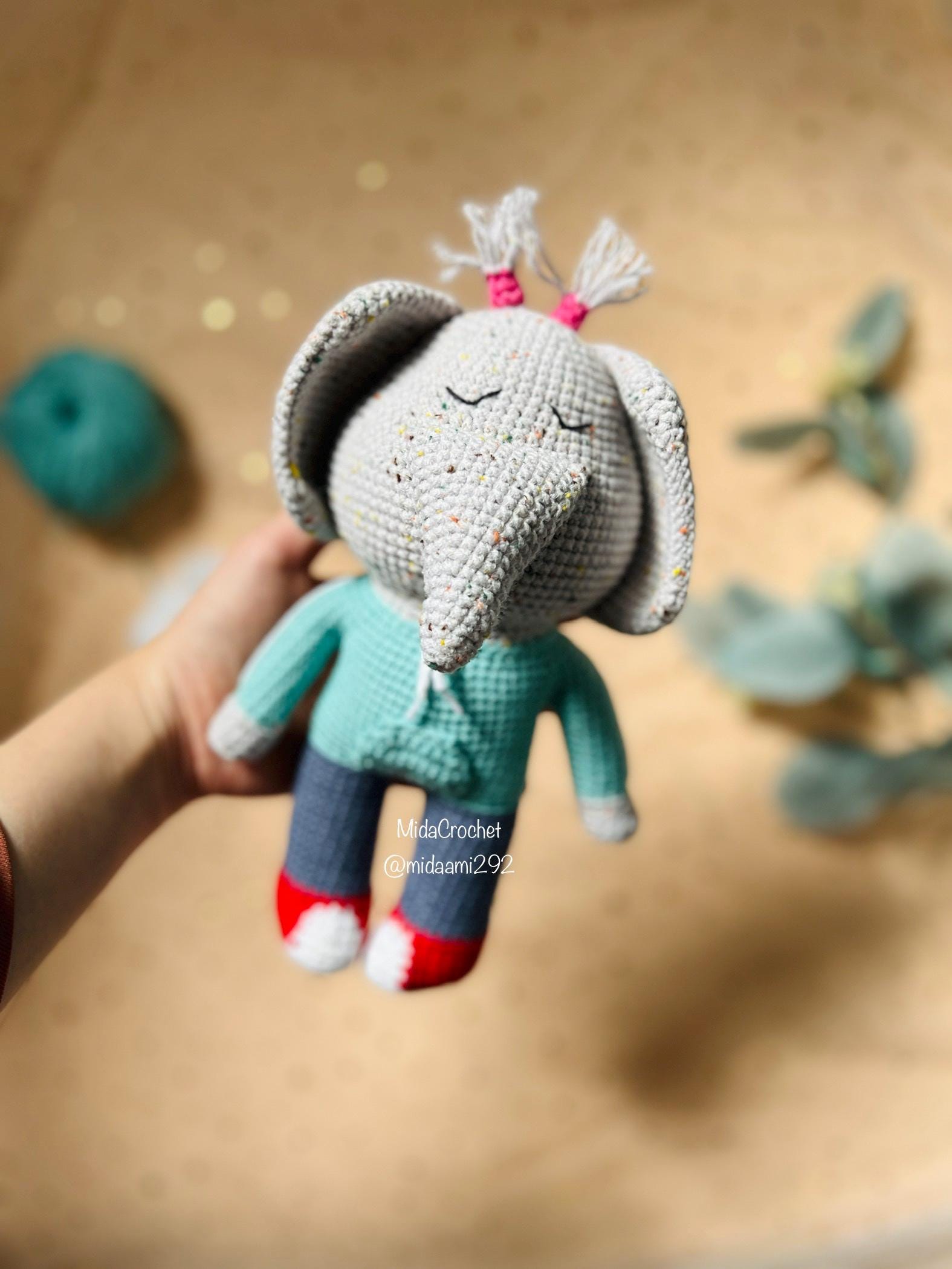 Meena the Elephant, Meena the Elephant Crochet Pattern, Amigurumi ...