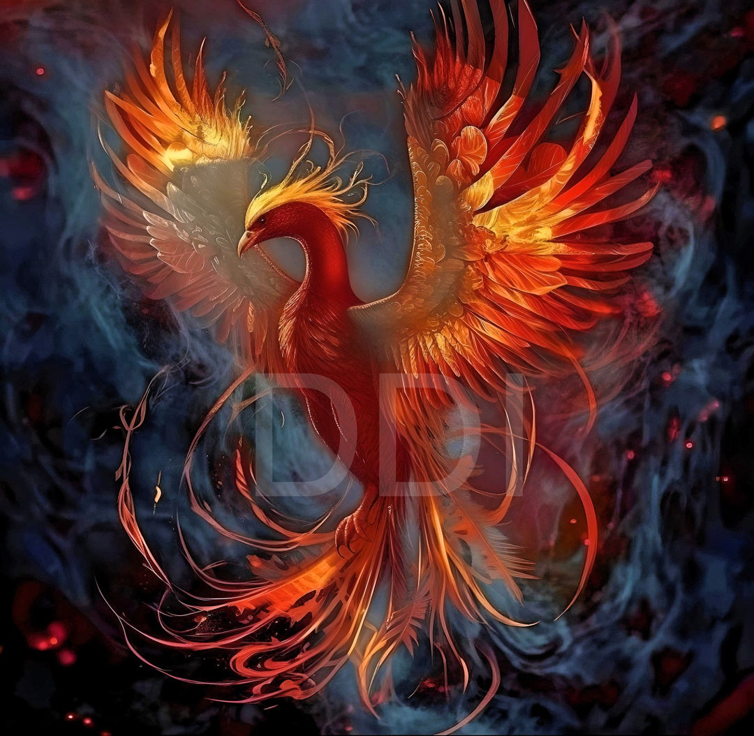 Fantasy Art Phoenix Rising From the Flames Fantasy Art Magical Mystery ...