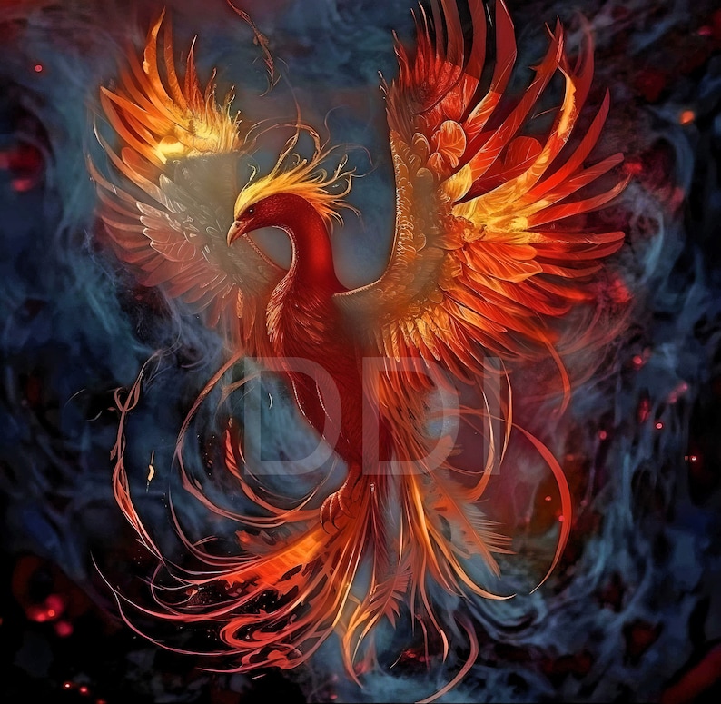 Fantasy Art Phoenix Rising From the Flames Fantasy Art Magical Mystery ...